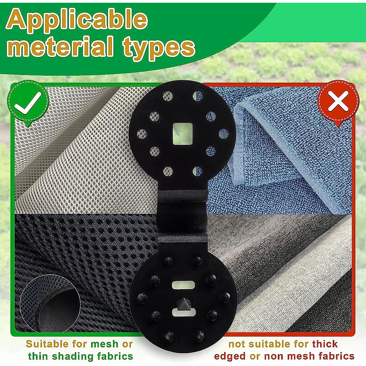 100 Pack Shade Cloth Heavy Duty Lock Grip, Removable & Reusable Shade Cloth Clips for Sun Shade Net, Anti Bird Netting, Garden Netting, Greenhouse Shade Cloth, Shade Fabric Accessories (100 Pack)