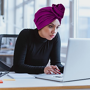 SATINIOR 6 Pieces Women Turban African Pattern Headwrap Colorful Printed Pretied Flower Knot Bonnet Hat for Women(Bright Colors)