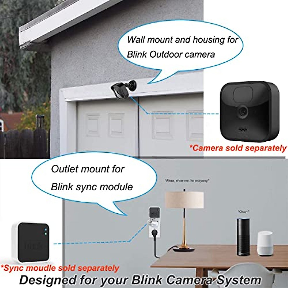 All-New Blink Outdoor Camera Surveillance Mount, 3 Pack Weatherproof Protective Housing and 360 Degree Adjustable Mount with Sync Module 2 Mount for Blink Outdoor (Blink Camera are Not Included)