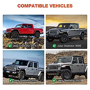 RbhAuto 2" Trailer Hitch Receiver, Class 3 Towing Hitch with Cover Kit fit, Hitch Extension for Jeep Gladiator 2019-2022 Truck Pickup JT
