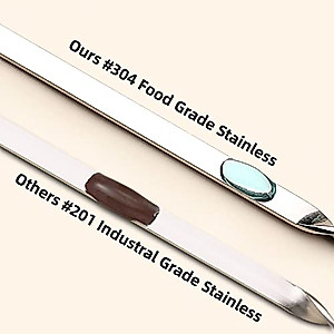 WILLBBQ 304 Stainless Steel Flat Barbecue Skewers,20PCS/40PCS BBQ Kebab Skewers with Portable Metal Storage Tube,Reusable for Grilling Barbecue Kitchen Party and Outdoor Cooking (20)