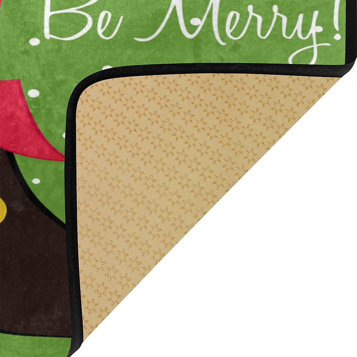 Merry Christmas Green Kitchen Rugs Cartoon Elf's Legs Floor Mats Doormat Non Slip Carpet Door Mat for Entryway Bedroom Living Room Home Decor 39 X 20 Inch