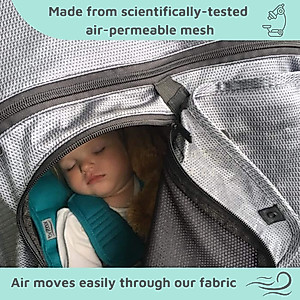 Double Stroller Sun Shade (6m+) | Universal Sun Cover for Twin Strollers | Helps Naps and Blocks 97.5% of The Sun's Rays (UPF40+) | SnoozeShade Twin Deluxe…