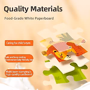 MIDEER 7 Pack Toddler Puzzles for Kids Ages 2-4, Jumbo Kids Puzzles Ages 3-5, Floor Puzzle for Beginner, Large Piece Animal Shaped Jigsaw Puzzles for Toddlers, Preschool Educational Toys for Babies