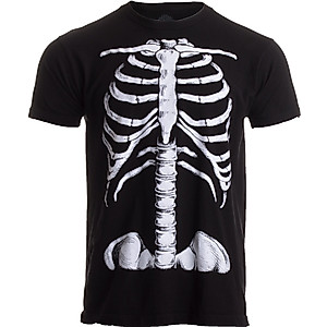 Ann Arbor T-shirt Co. Skeleton Rib Cage, Jumbo Print Novelty Halloween Costume Unisex T-Shirt - Large - Black