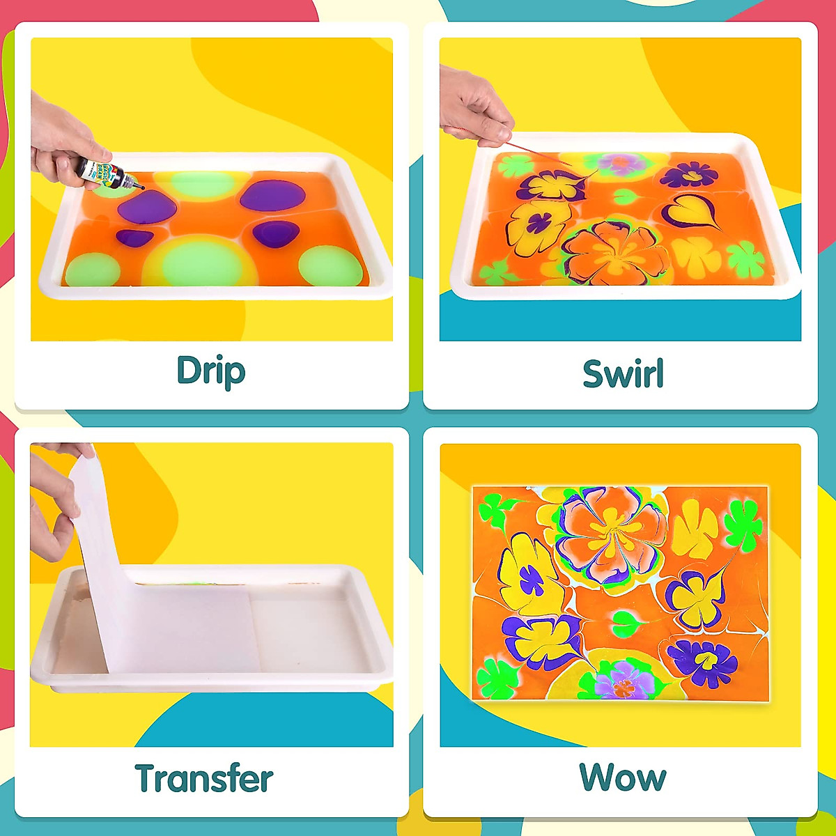 Toylogy Marbling Paint Art Kit for Kids Art and Crafts for Kids Ages 6-12 Craft Kits for Girls & Boys Gift Ideas for Kids Activities Age 4 5 6 7 8 9 10 Year Old Girls Gift