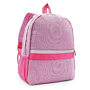 GFU Toddler Backpack, Seersucker Gingham Kids Backpack for Boys and Girls, Preschool Kids Backpack, Lightweight Schoolbag for Child, Small…