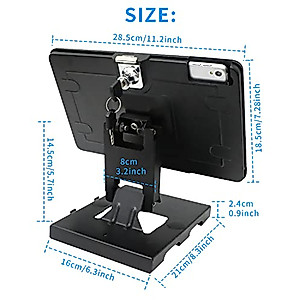 CarrieCathy Desktop Wall Mount Anti-Theft Security Kiosk POS Stand Holder Enclosure for 10.2" 2021 iPad 9th Gen 2020 iPad 8th Gen 2019 iPad 7th Gen, Flip & 360° Swivel Design
