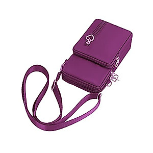 WITERY Cell Phone Crossbody Bag - Nylon Waterproof Small Cell Phone Purse Wallet, Travel Phone Bag Wristlet Women Teen Girls with Adjustable Strap