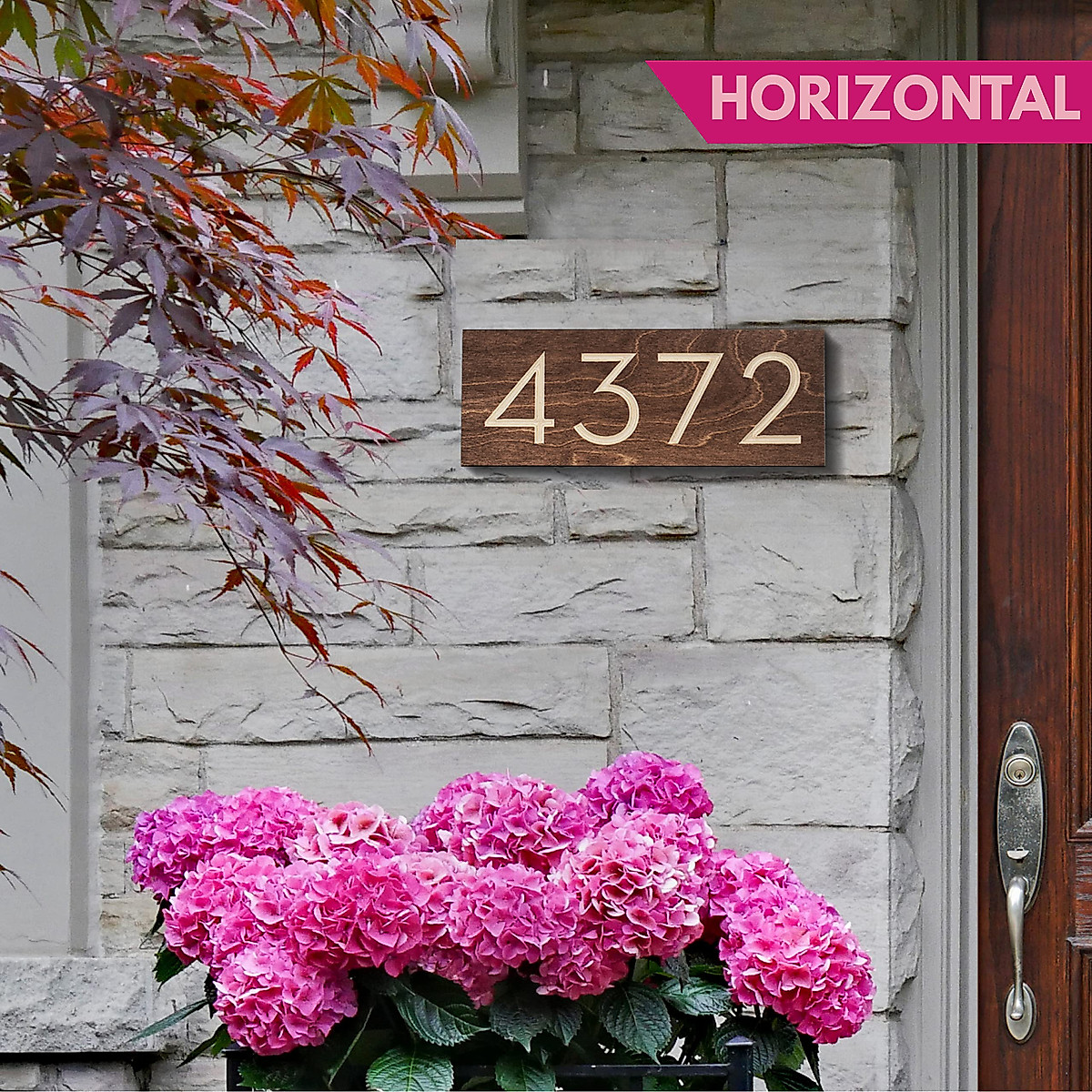 Modern House Numbers for Outside - Horizontal or Vertical Address Sign, 5 Colors, Up to 6 Digits, Address Plaque