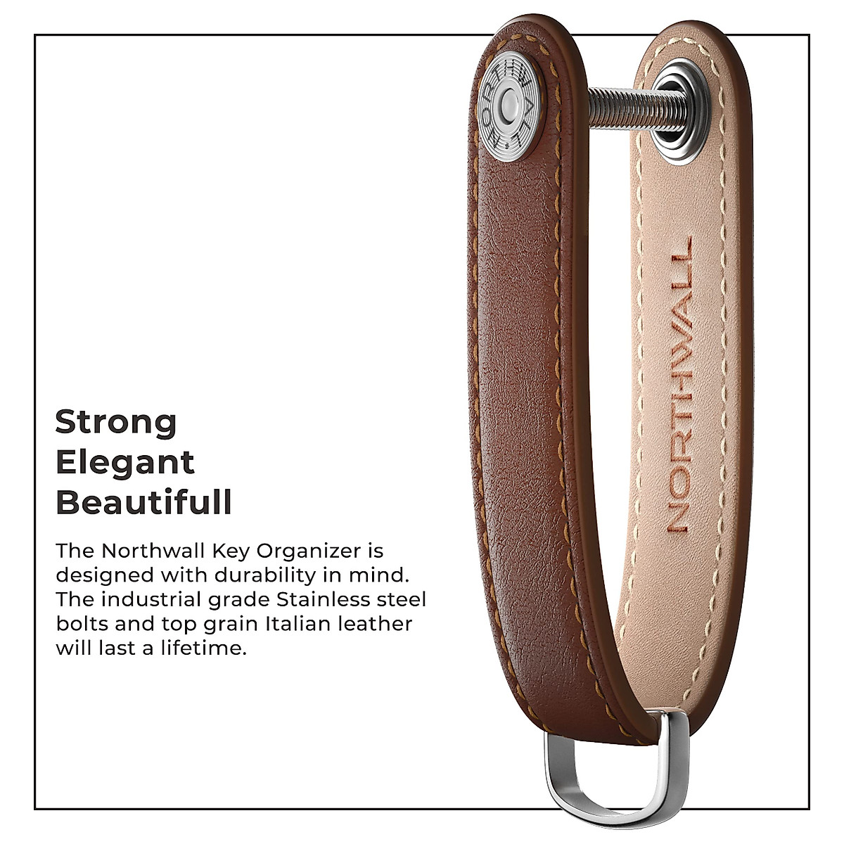 Northwall Keychain Holder, Key Holder Pocket Secure Key Ring, Keychain Accessories for Men, Key Chain Organizer ThorKey Brown