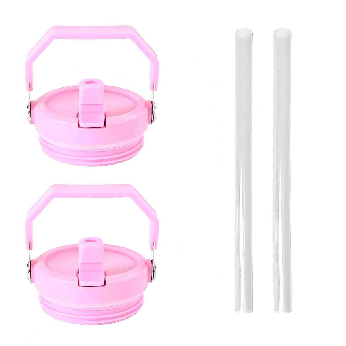 30 oz Tumbler Flip Straw Lid Replacement Fit Compatible with Stanley IceFlow Cup,2 PCS Spill Proof Splash Resistant and Leak Proof Lids,Reusable Tumbler Cover Compatible with Stanley 30 oz Cup (Pink)