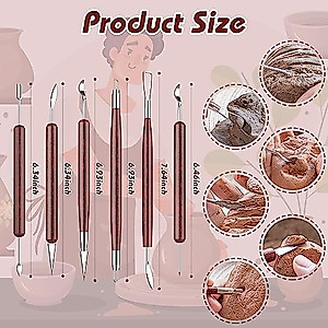 6PCS Clay Tools Sculpting, Double-Sided Polymer Carving Tools Kit, Wood Ceramic Tool Set for Pottery, Air Dry Clay, Polymer Clay, Sculpting, Modeling, Pumpkin Carving, Soap Carving and Supplies