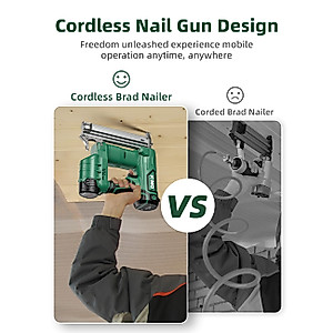 KIMO 18 Gauge Cordless Brad Nailer Battery Powered w/2X2.0 Batteries & Charger, 5000pcs Nails, 2 Modes with Single & Contact Firing