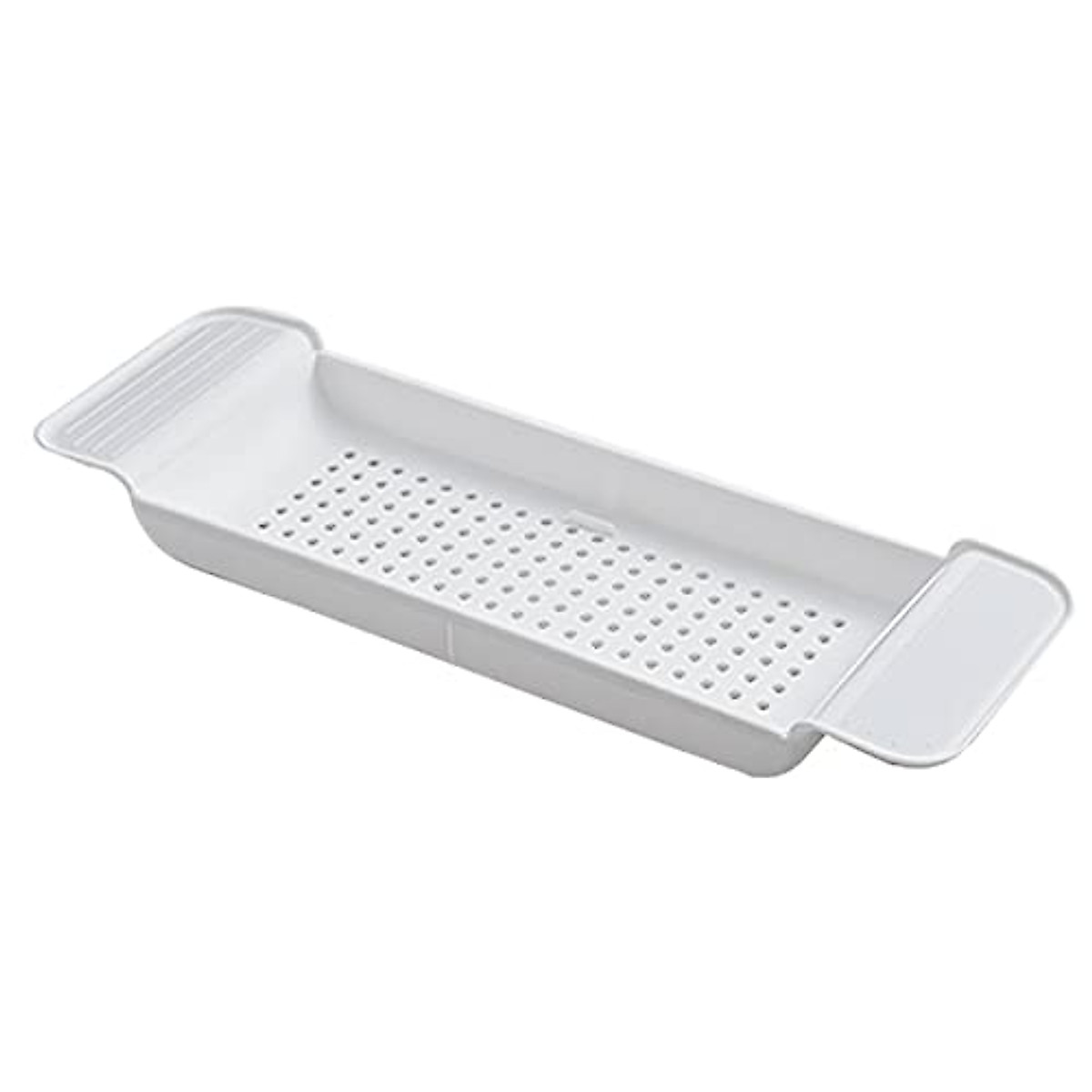 Bathtub Caddy Tray Expandable Adjustable Bath Tub Table Non-Slip Waterproof Multifunctional Plastic Bathtub Toy Holder Shelf Organizer for Bathroom Gadgets(White)
