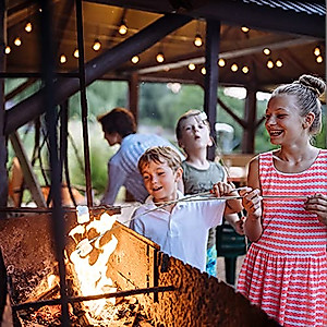 Zulay Marshmallow Roasting Sticks - Extendable Stainless Steel Smores Sticks For Campfire, Bonfire, Fire Pit - Marshmallow Sticks - Hot Dog Skewers - Camping Accessories Smores Kit - 32” Long (8 Pack)