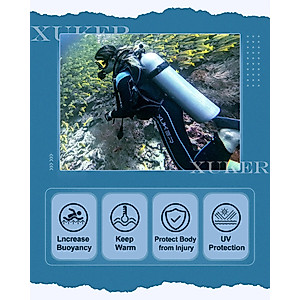 XUKER Wetsuit Women, 2mm Neoprene Long Sleeve Full Body Back Zip Wet Suit in Cold Water for Diving Surfing Snorkeling Kayaking Swimming Scuba Water Sports