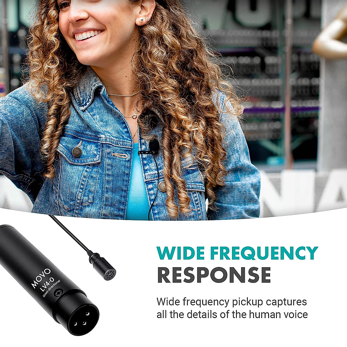 Movo LV4-O Phantom Power Omnidirectional XLR Lavalier Microphone with Metal Lapel Mic Clip and Windscreen - Great External Lav Mic for Filming, Podcast, Livestream, Interviews, or YouTube Recording