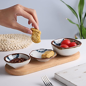 MOSYONE Soy Sauce Dish, Dipping Sauce dishes set of 6 - Elevate Your Dining Experience with Small Bowls for Side Dishes, Sushi, Tomato Sauce, Vinegar, Salad Dressing, Soy Spices and Dessert