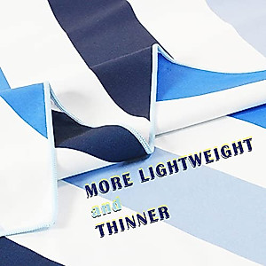 Whale Flotilla Large Quick Dry Beach Towel (30"x60"), Microfiber Sand Free Beach Towels for Kids and Adults, Super Absorbent Compact Pool Travel Towel, Blue