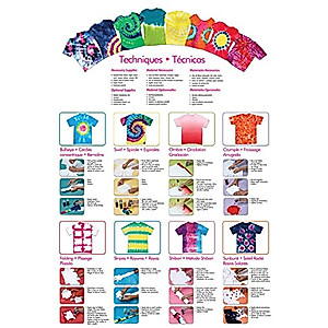 Tulip One-Step Tie-Dye Kit Extra Large Block Party 16 oz Easy Squeeze Bottles, All-in-1 Kit for Group Activity Tie-Dye, 6, Vibrant Colors