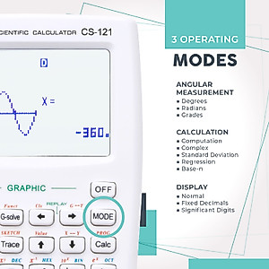 Scientific Calculator with Graphic Functions - Multiple Modes with Intuitive Interface - Perfect for Students of Beginner and Advanced Courses, High School or College