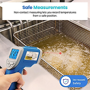 Etekcity Infrared Thermometer Upgrade 774, Heat Temperature Temp Gun for Cooking, Laser IR Surface Tool for Pizza, Griddle, Grill, HVAC, Engine, Accessories, -58°F to 842°F, Blue