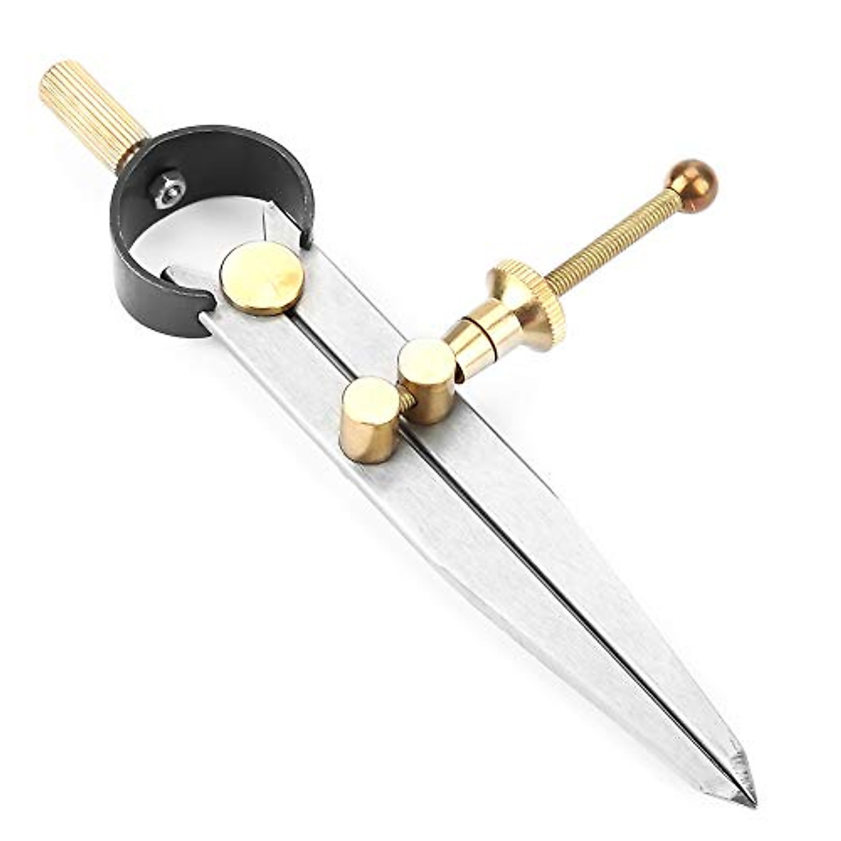 4 Inch Leather Compass,Adjustable Lockable Leather Supply Wing Divider,Flat Leg Spring Caliper Divider for Woodworking, Metalworking Geometry Drawing