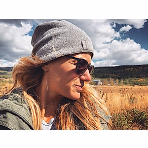 Cascade Mountain Tech Merino Wool Blend Beanie Hats for Men and Women - Outdoor Cold Weather - 2 Pack, Light Grey and Dark Grey