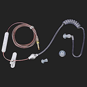 Yoidesu Universal 3.5mm Jack Acoustic Hollow Air Tube Earbuds Headphones with Microphone,Anti-Radiation in-Ear Single Earbud,Wired Cell Phone Earpiece (Clear)