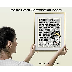 "People Will Forget…" Positive Quote Maya Angelou: Motivational Wall Art Poster, Inspirational Quote Wall Decor Posters for Bedroom & Office Decor for Men, Women & Teen Girl - 8x10 Print Unframed