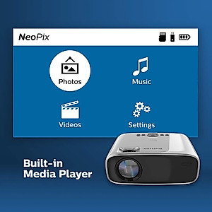 Philips NeoPix Easy 2+, True HD Projector with Built-in Media Player