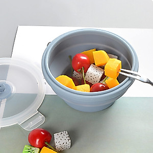 BESUNTEK Collapsible Bowls, Silicone Food Storage Containers with Lids, Set of 4 350/550/800/1200ml Silicone Lunch Containers Leftover Food Containers Leak-Proof Airtight Microwave & Dishwasher Safe