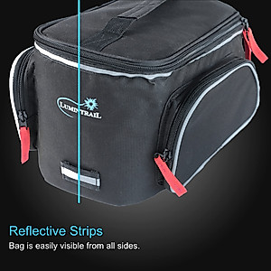 Lumintrail Bike Trunk Bag, Rear Bicycle Rack Bag with Waterproof Rain Cover, Carrying Handle
