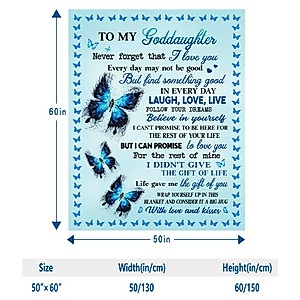 Winkwarm Goddaughter Gifts Blanket from Godmother Birthday Graduation Gifts for Goddaughter Goddaughter Christian Gifts Goddaughter Baptism Gifts Best Gift for Goddaughter Throw Blanket 60''x50''