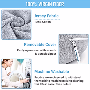 Pharmedoc Pregnancy Pillows, C-Shape Full Body Pillow – Jersey Cover Dark Grey – Pregnancy Pillows for Sleeping – Body Pillows for Adults, Maternity Pillow and Pregnancy Must Haves, New Mom Gifts