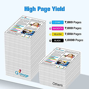 Q-image Compatible Ink Cartridge Replacement for HP 972X 972A 972 Combo Pack High Yield for Color PageWide Pro 477dw 477dn 577dw 452dw 452dn 577z 552dw P55250dw P57750dw Printers Ink (4-Pack)