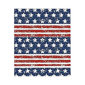 Independence Day Blanket 4th of July USA Flag Day Theme Blanket Super Soft Throw Blankets Red and White Stripes Stars Lightweight Cozy Warm Flannel Fleece Blankets for Sofa Bed Couch 50"x60"
