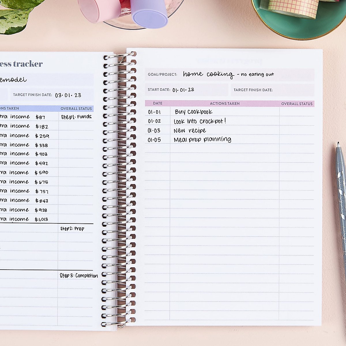 A5 Coiled Productivity Planner | All-in-One Project Checklists, Habit & Progress Trackers, Monthly Check-in's, Organizer & Journal | 160 pages, 80 lb. Mohawk Premium Paper, Designed by Erin Condren