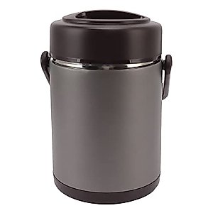Oumefar Insulation Vacuum Food Jar, Safe Insulated Food Container Large Capacity 2L Dark Gray High Density for School