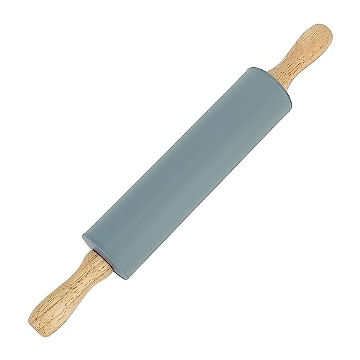 Non Stick Rolling Pin and Silicone Baking Mat, Round Non Stick Pastry Mat, Non stick Silicone Dough Rollers Set with Measurements Kneading Pastry Mat,Rolling Pin Pastry Baking Mat,Baking Tool(Grey)