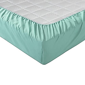 Comfort Spaces CS20-0116 Microfiber Set 14" Deep Pocket, Wrinkle Resistant All Around Elastic-Year-Round Cozy Bedding Sheet, Matching Pillow Cases, Twin, Aqua