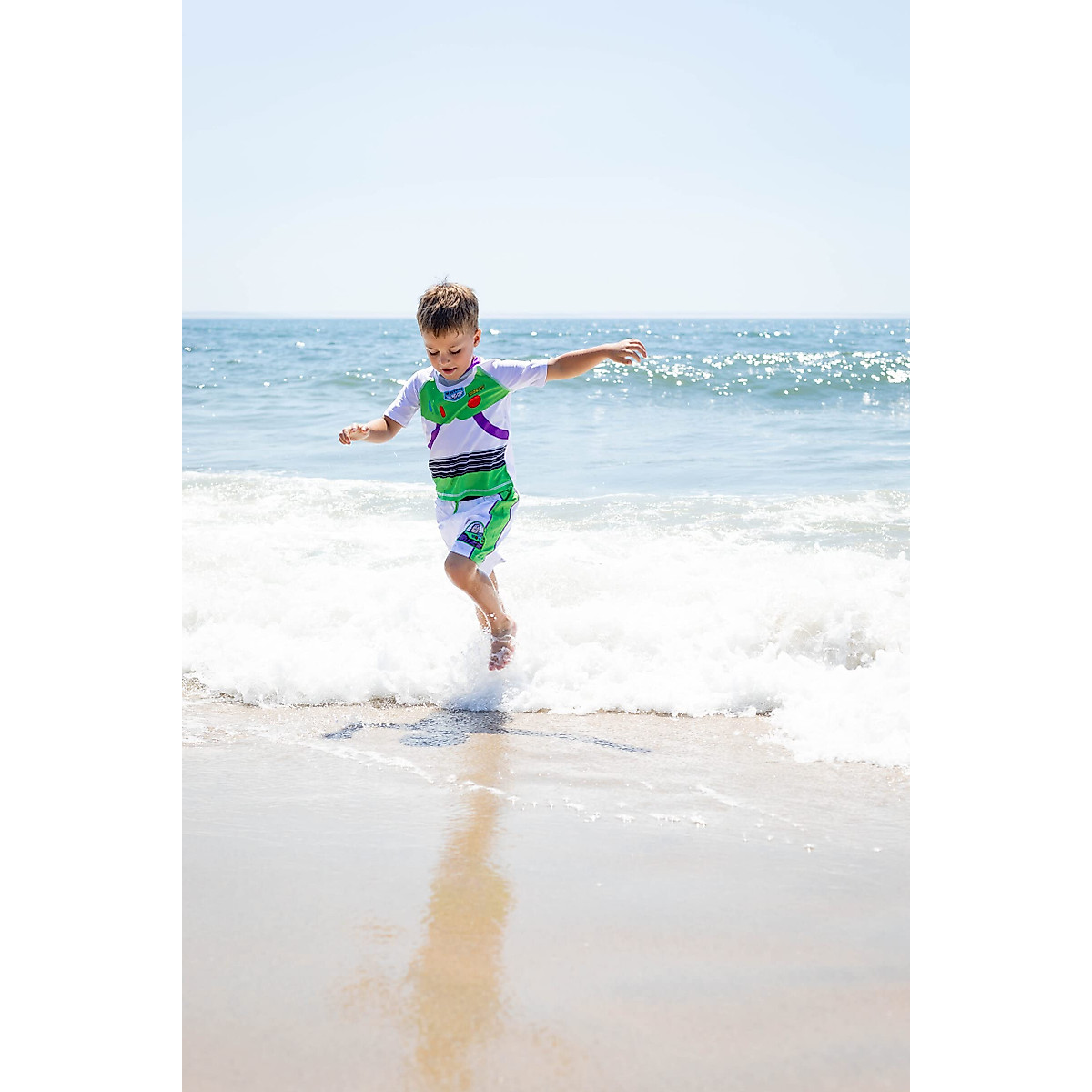 Disney Pixar Toy Story Buzz Lightyear Toddler Boys Rash Guard and Swim Trunks Outfit Set 2T