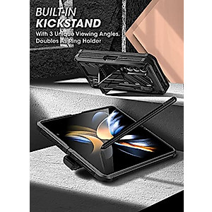 SUPCASE Unicorn Beetle Pro Case for Samsung Galaxy Z Fold 4 5G (2022), Full-Body Dual Layer Rugged Case with Built-in Screen Protector & Kickstand & S Pen Slot (Black)