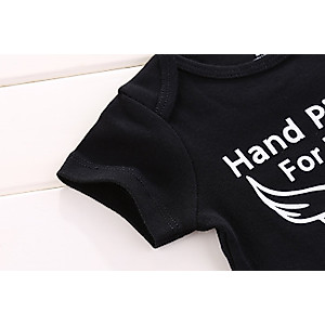 AMMENGBEI Baby Boys Girls Rompers Hand Picked for Earth by My Grandma Grandpa in Heaven Summer Bodysuit (0-3M, Grandpa Black)