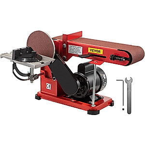 VEVOR Belt Sander 4" x 36", Disc Combo Sander 6",Electric Adjustable Bench Belt Sander 375W,Grinder Bench Sanding Machine With 4 Rubber Foot Pad