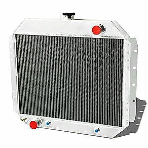 Cubauto 4 Row Core Radiator for 1966-1979 Ford F100 F150 F250 F350 Pickup Truck Brocon 1967 1967 1969 1970 1971 1972 1973 1974 1975 1976 1977 1978 All Aluminum Downflow Radiator+2X12" Fan W/Shroud