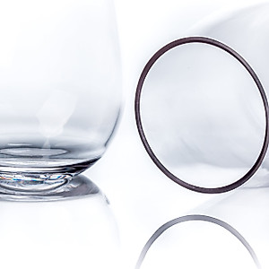 Elegant Stemless Plastic Wine Glasses by Savona | Unbreakable Wine Glasses | Ideal for Indoor/Outdoor Use | Dishwasher Safe | 100% Tritan Shatterproof Wine Glasses | Set of 4