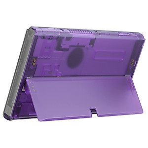 eXtremeRate Clear Atomic Purple Console Back Plate DIY Replacement Housing Shell Case with Kickstand for Nintendo Switch OLED – Covnsole and Joycon NOT Included