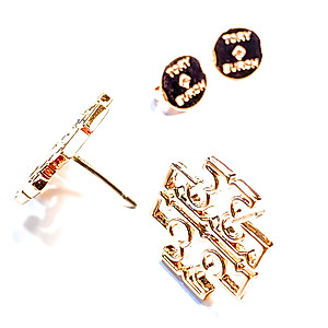 Tory Burch Britten Logo Stud Earring Rose Gold